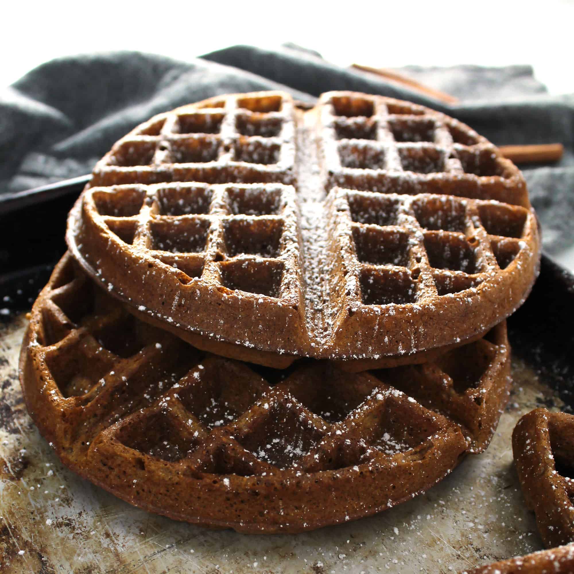 Healthy Gingerbread Waffles