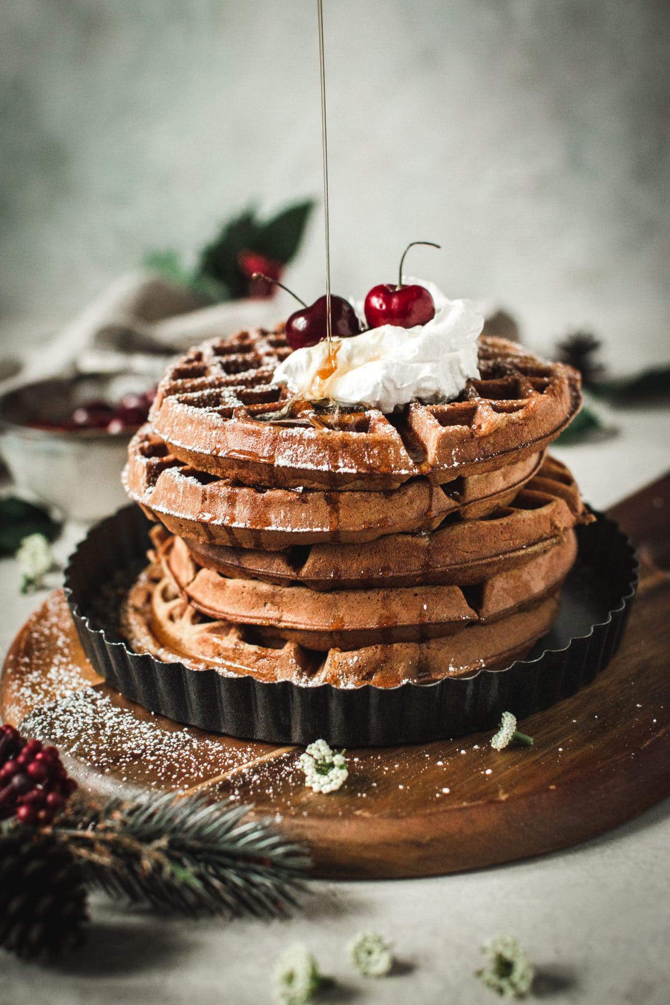 Healthy Gingerbread Waffles